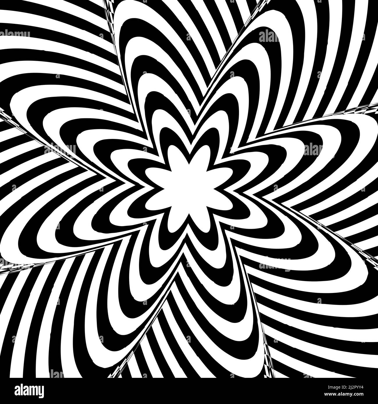 Op-art, optical, visual art vector element. Black and white abstract ...