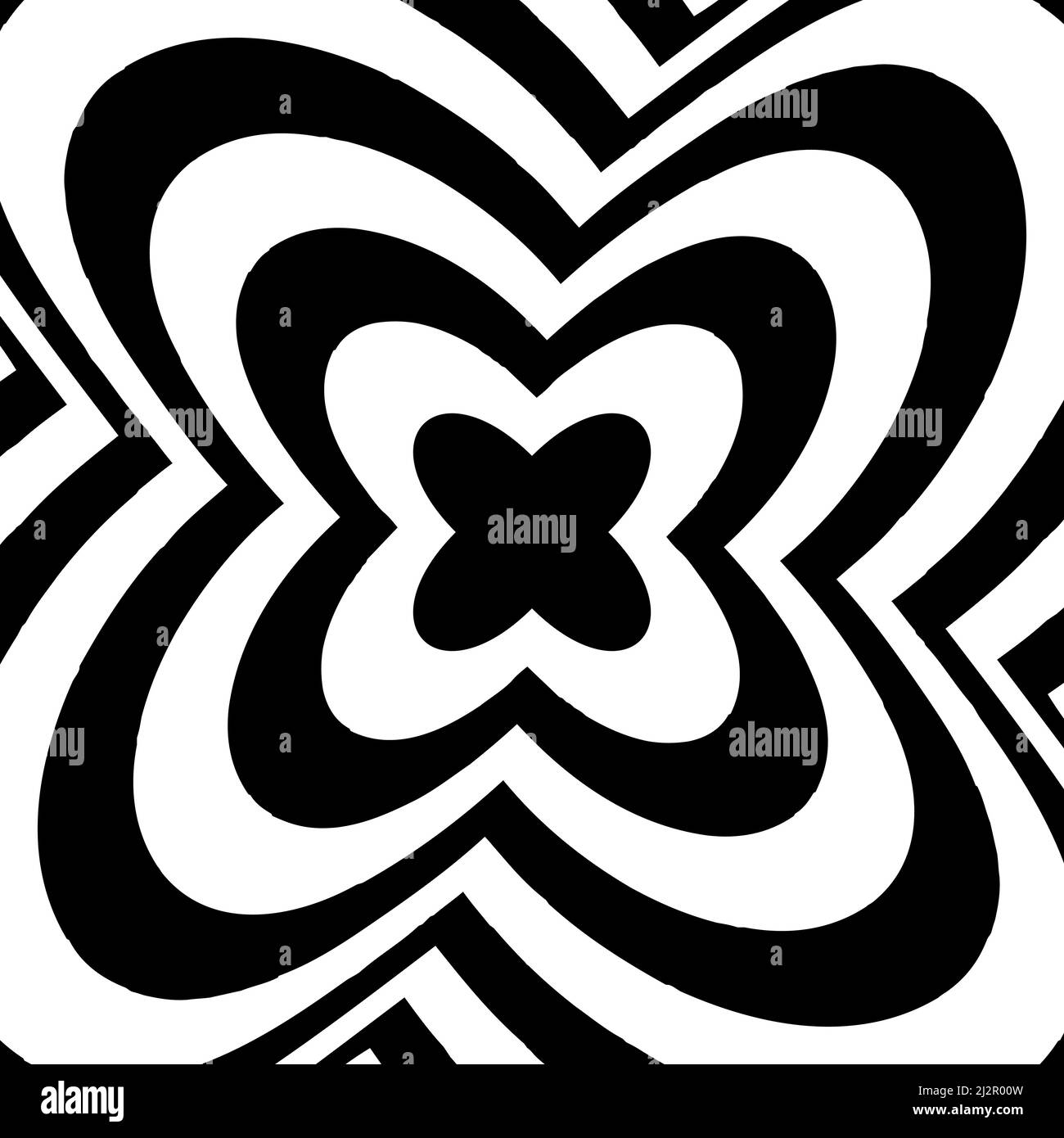 Op-art, optical, visual art vector element. Black and white abstract ...