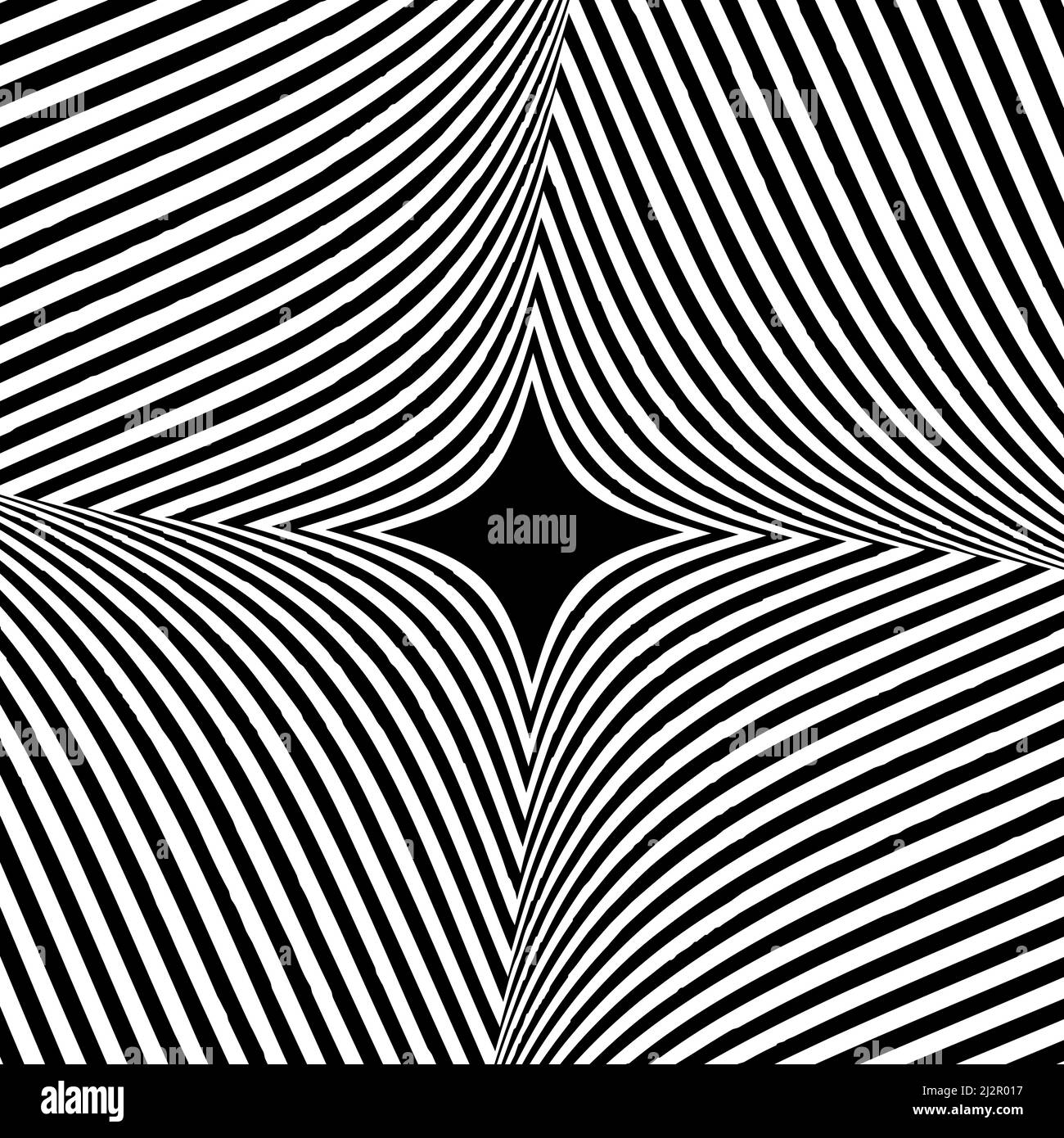 Op-art, optical, visual art vector element. Black and white abstract ...