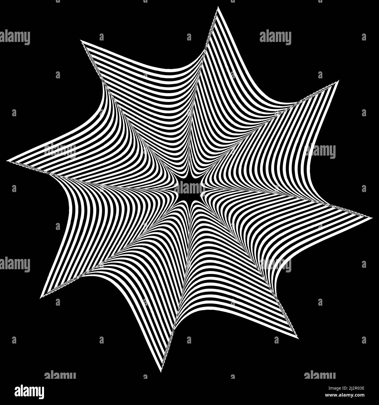 Op-art, optical, visual art vector element. Black and white abstract ...