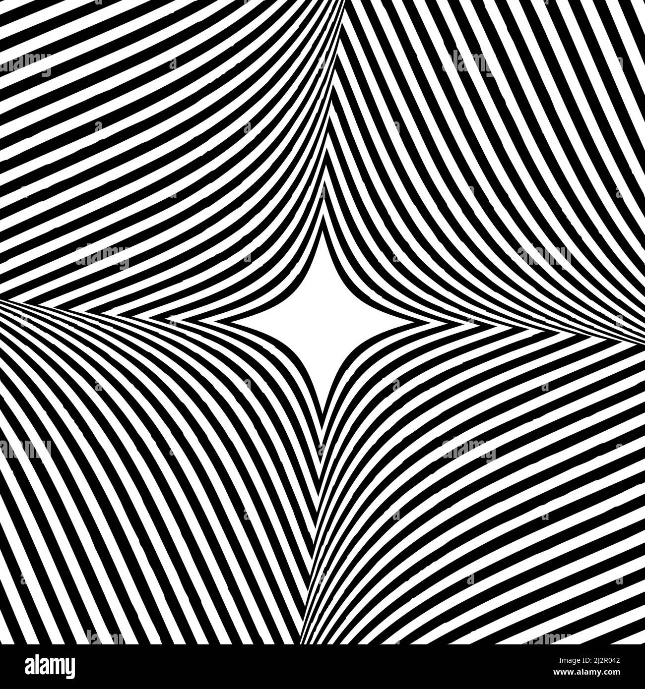 Op-art, optical, visual art vector element. Black and white abstract ...