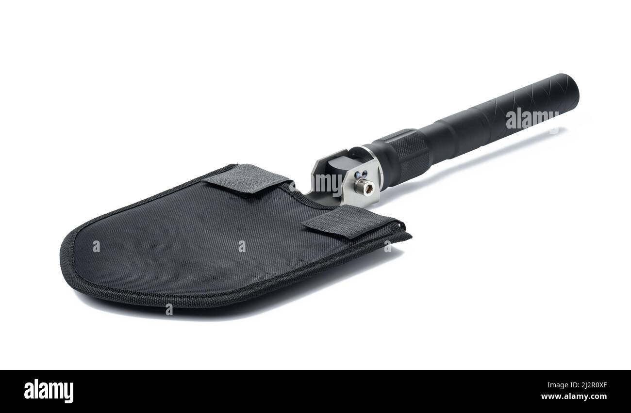 sapper shovel in a textile case isolated on white background Stock ...