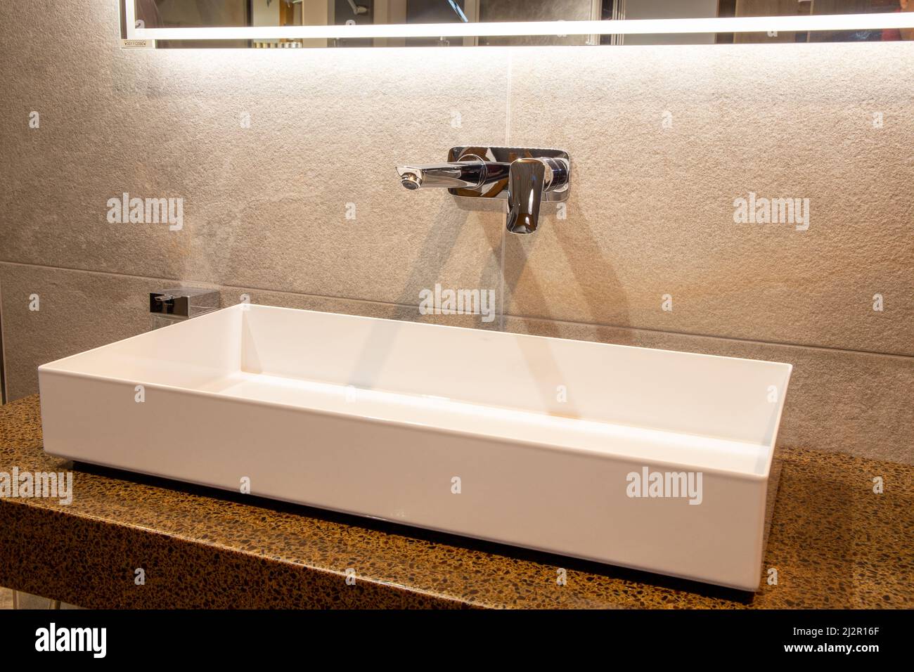 Modern washbasin in a high-quality bathroom Stock Photo - Alamy