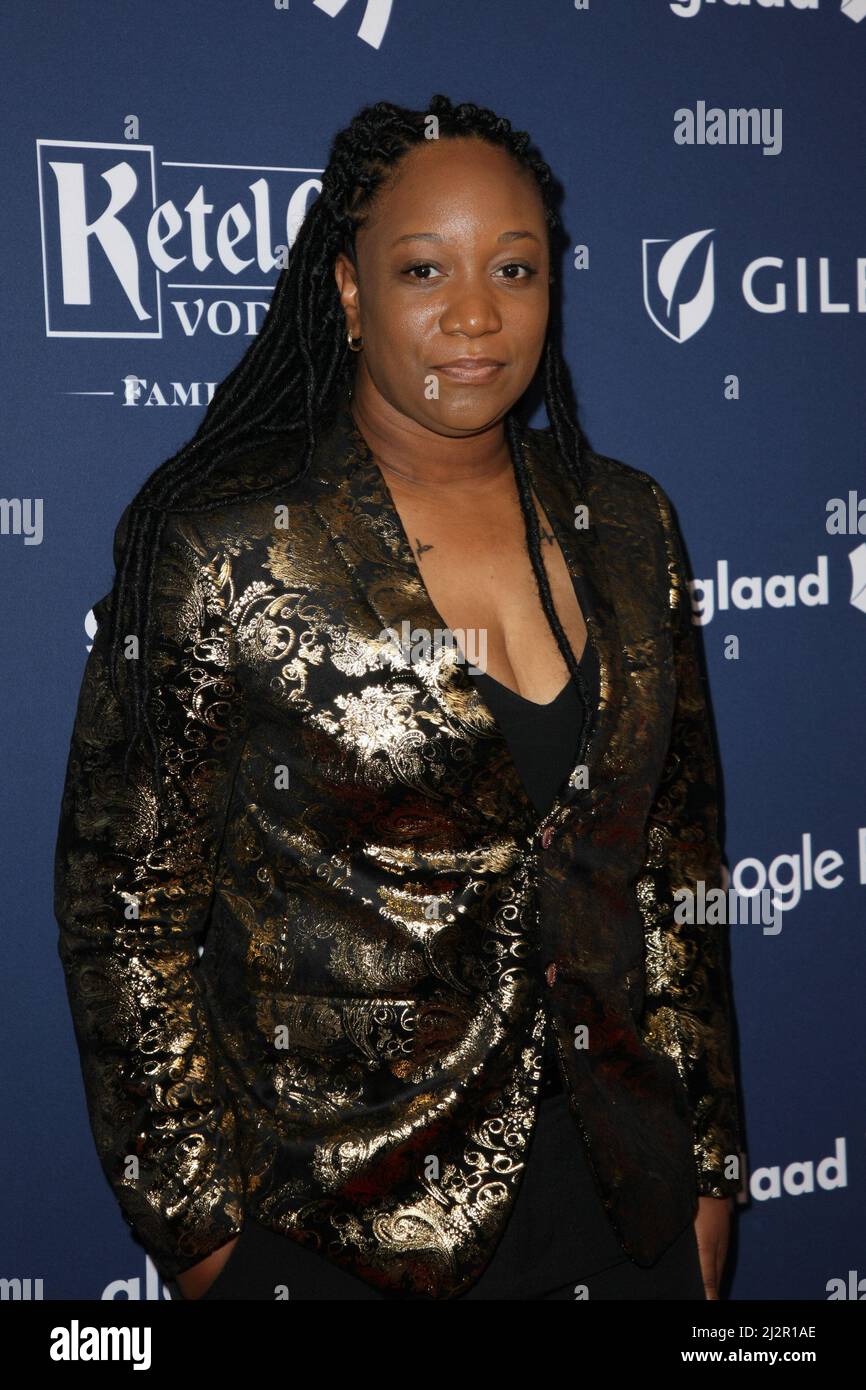 Lexy Zavi attends the 33rd Annual GLAAD Media Awards on April 02, 2022 ...