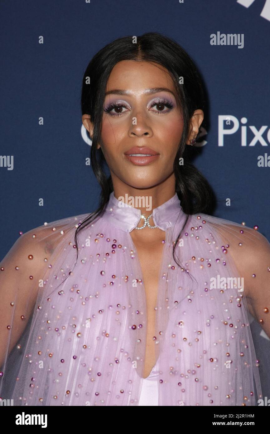Isis King attends the 33rd Annual GLAAD Media Awards on April 02, 2022 ...
