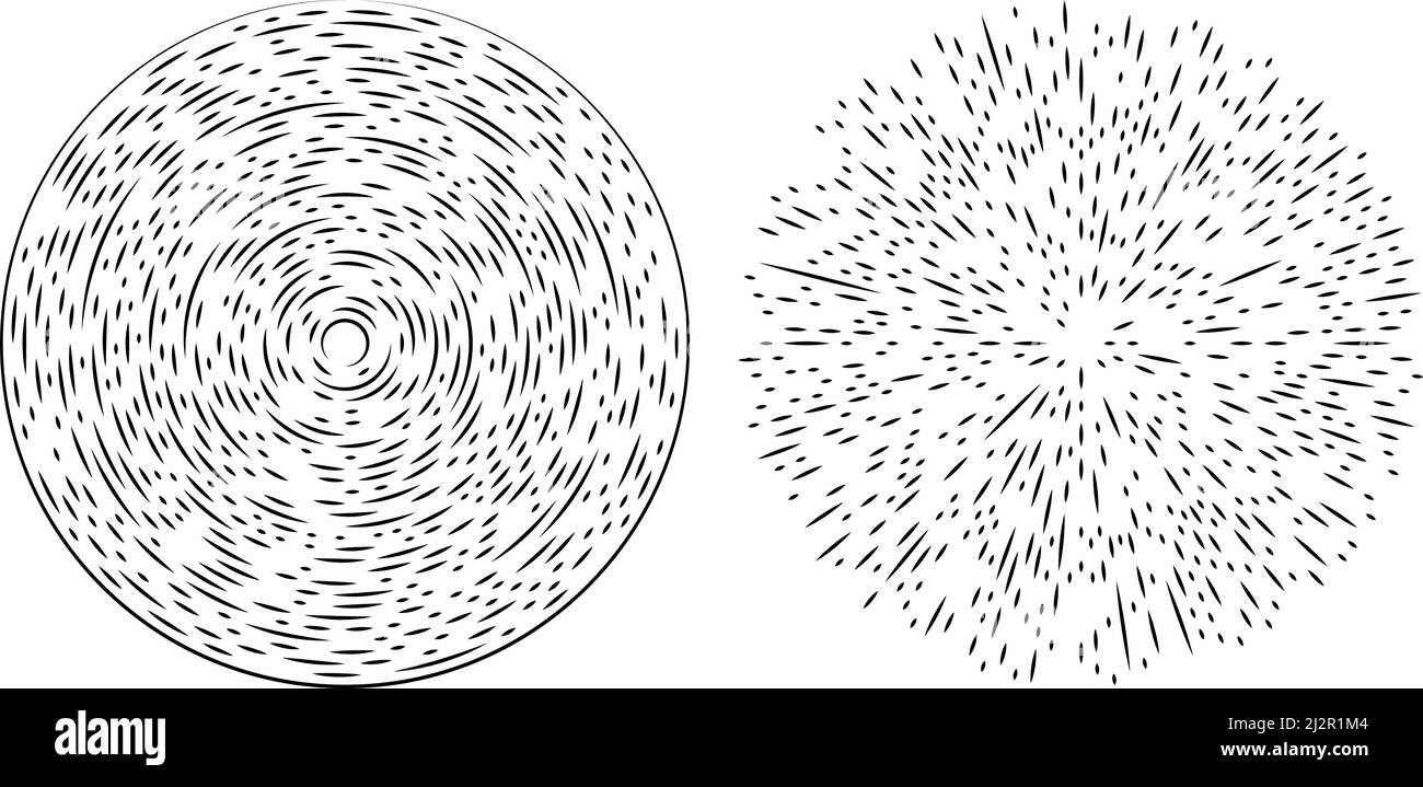 Random radial, circular lines. Abstract geometric circle vector element ...
