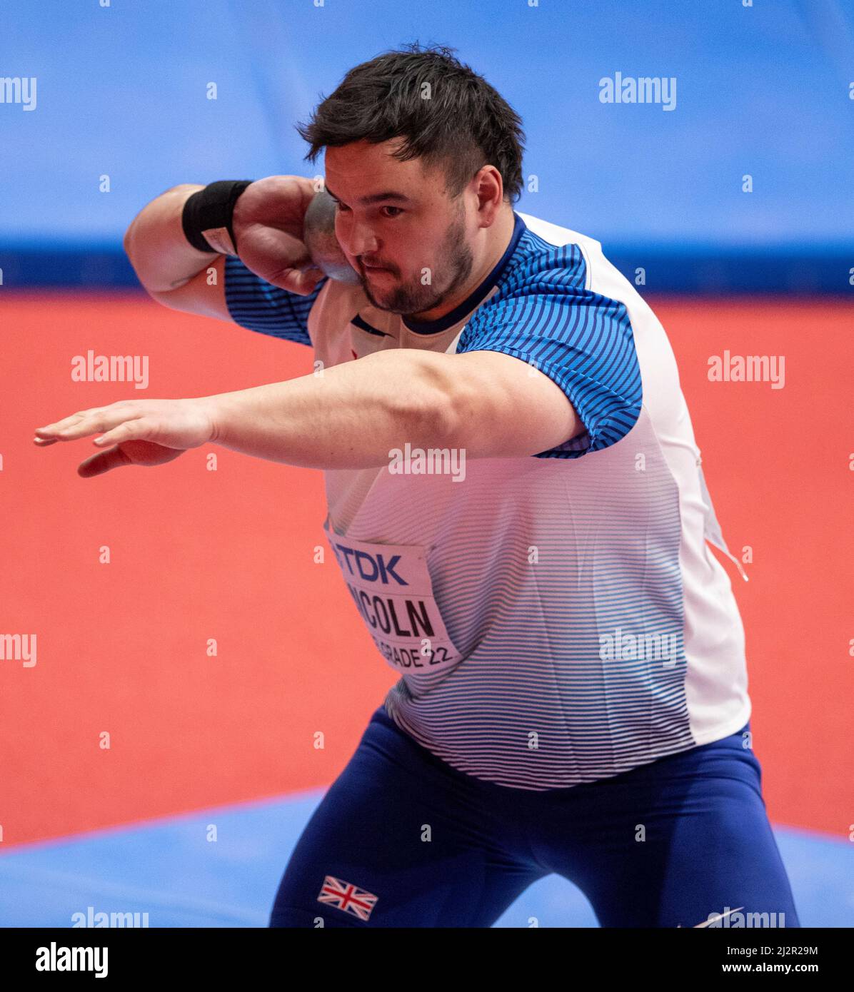 Scott Lincoln GB & NI competing in the men’s shot put on Day Two of the ...