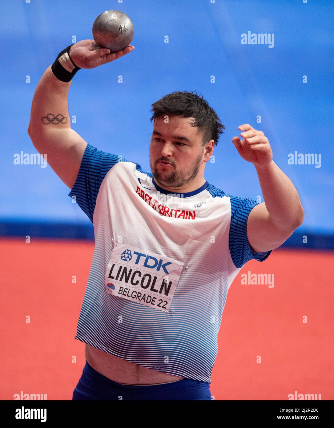 Scott Lincoln GB & NI competing in the men’s shot put on Day Two of the ...