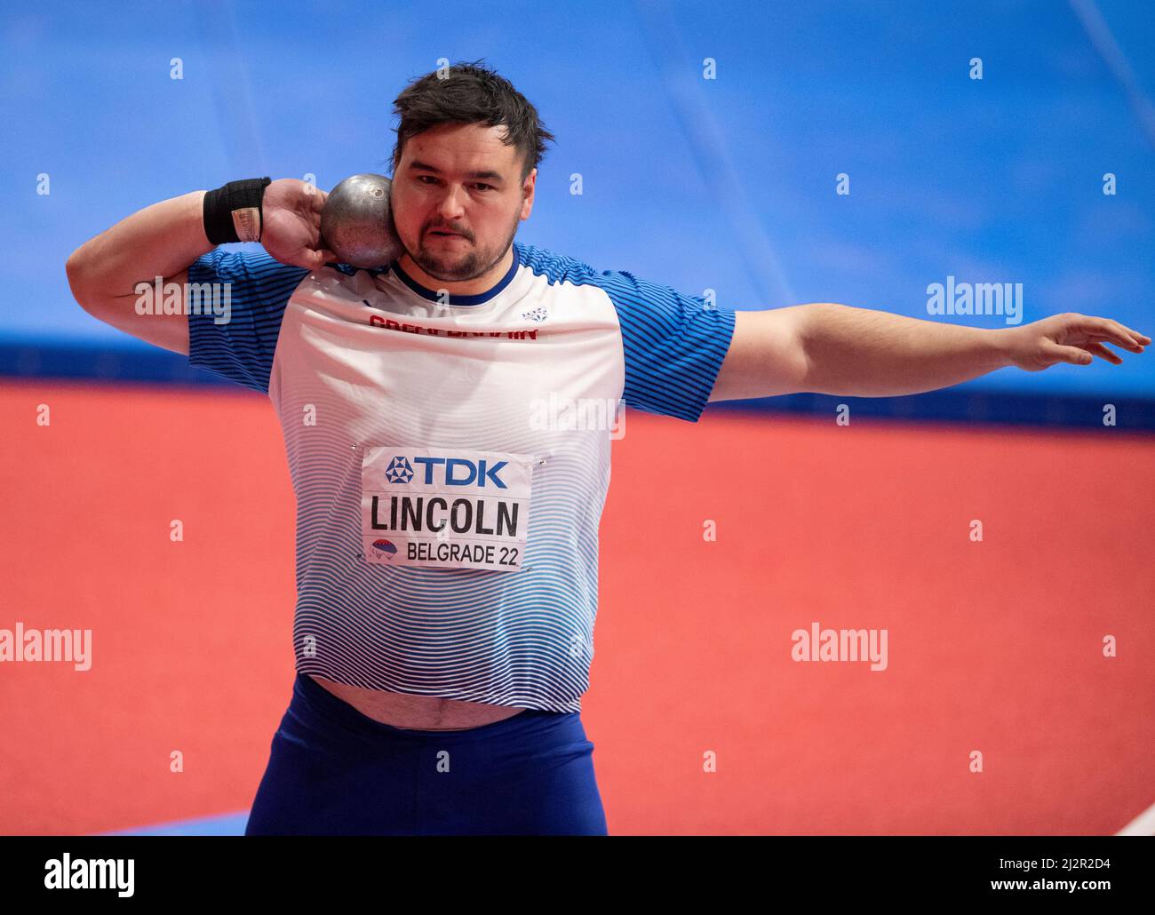 Scott Lincoln GB & NI competing in the men’s shot put on Day Two of the ...