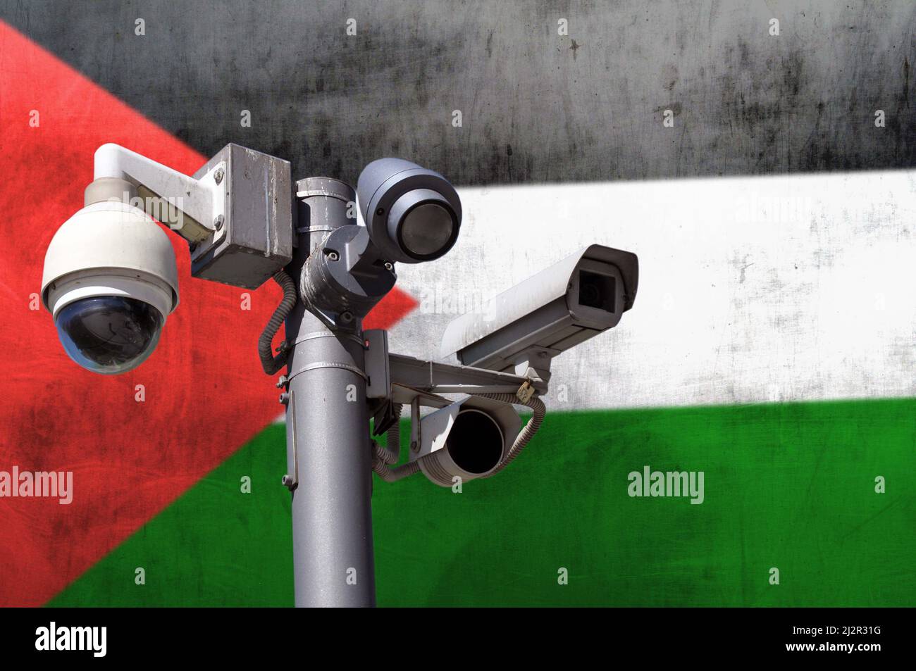 Closed circuit camera Multi-angle CCTV system against the background of ...