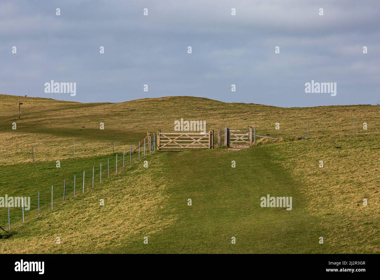 A pathway on Kingston Ridge in the South Downs Stock Photo - Alamy