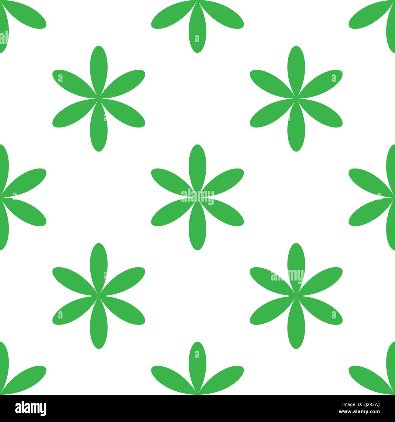 Simple green flowers, petals seamless, repeatable pattern, background ...