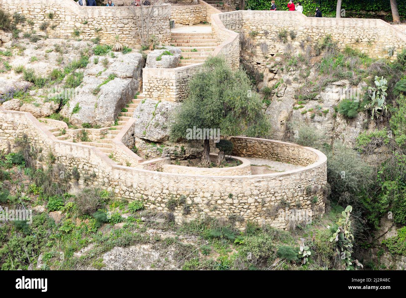 Beautiful Cuenca gardens in front of the Casa del Rey Moro on the Tajo ...