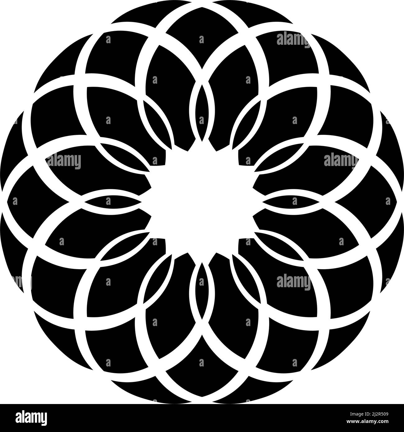 Abstract circle, circular geometric graphic, icon and symbol. Radial ...