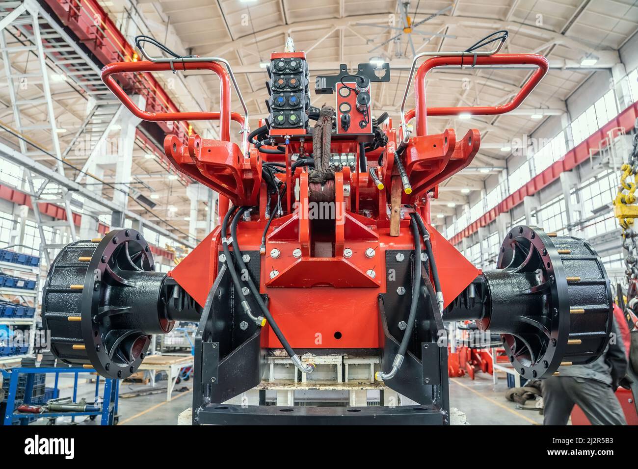 Agricultural machinery production factory. Tractor or combine ...