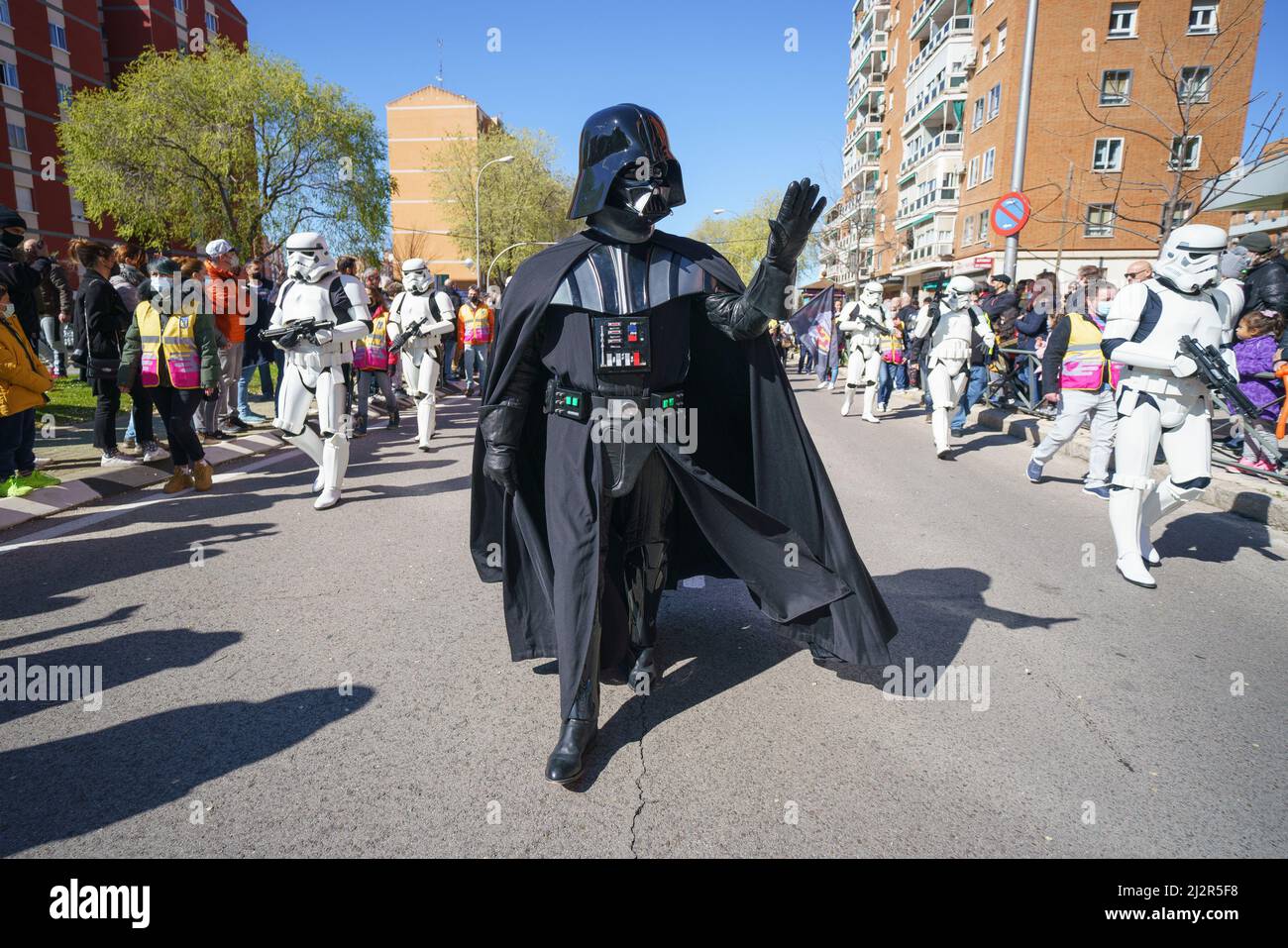 Darth Vader during a parade inspired by Star Wars characters at an ...