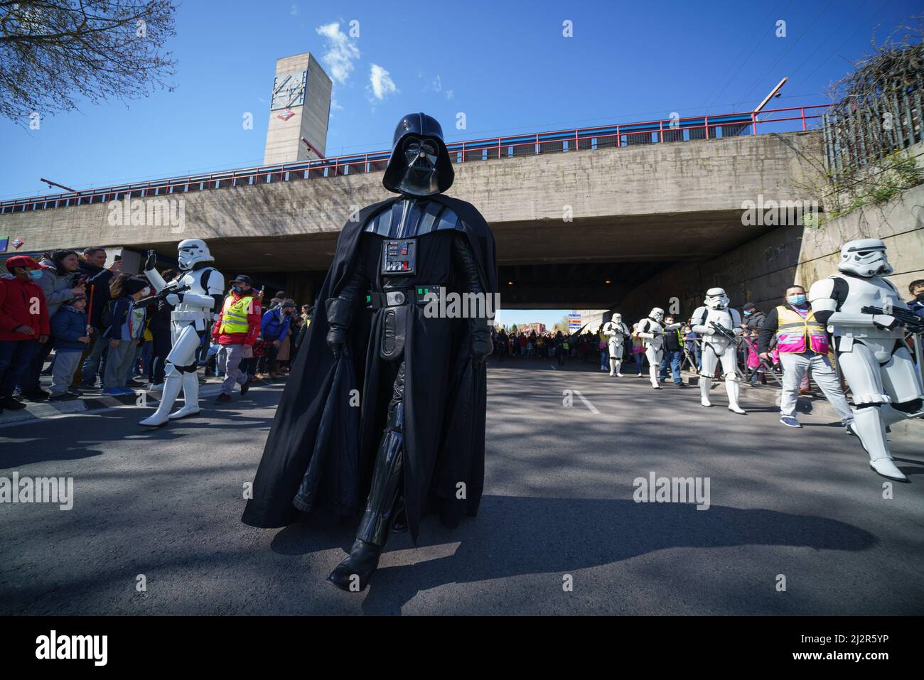 Darth Vader during a parade inspired by Star Wars characters at an ...