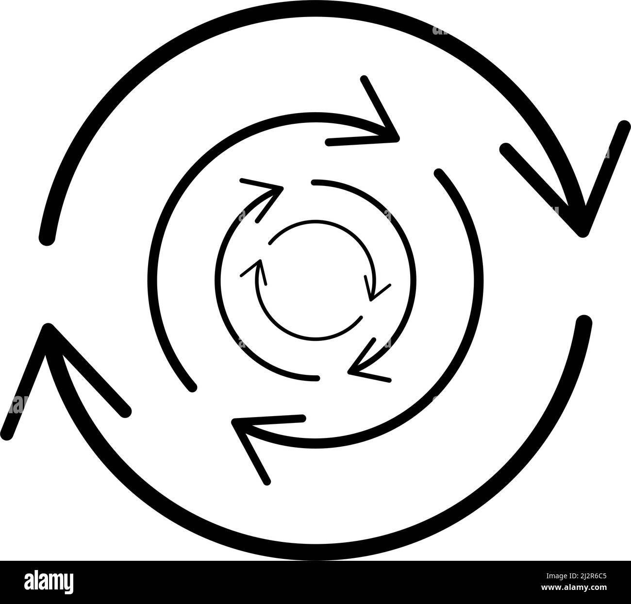 Circular, circle arrow element as recycling, update, refresh and reload ...