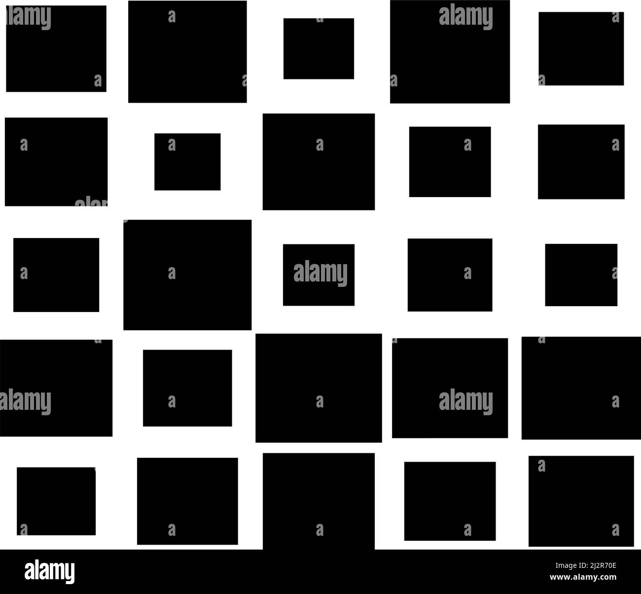Random squares, rectangles black and white, monochrome geometric ...