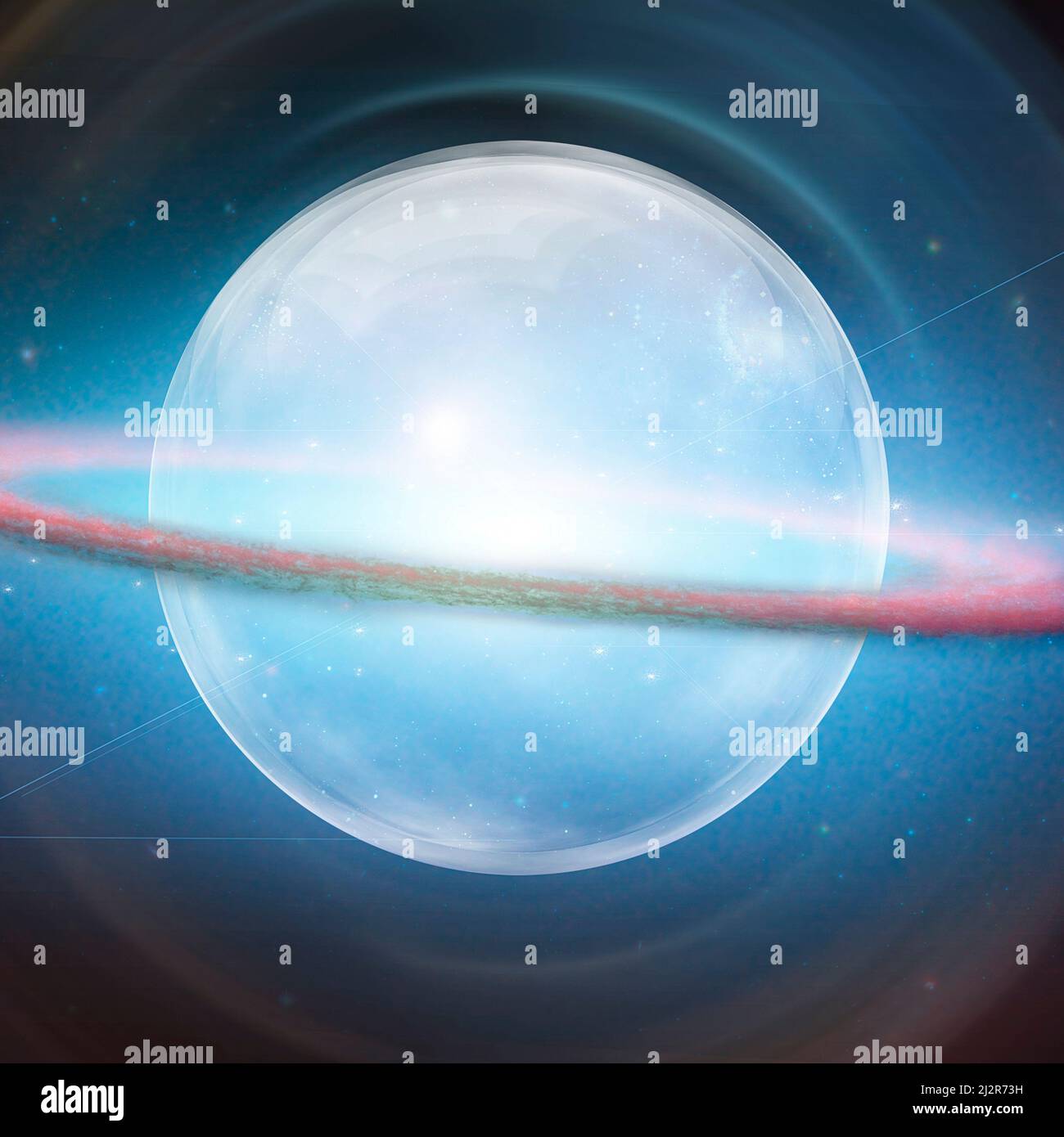 Crystal ball in space. Sci Fi Art. 3D rendering Stock Photo - Alamy