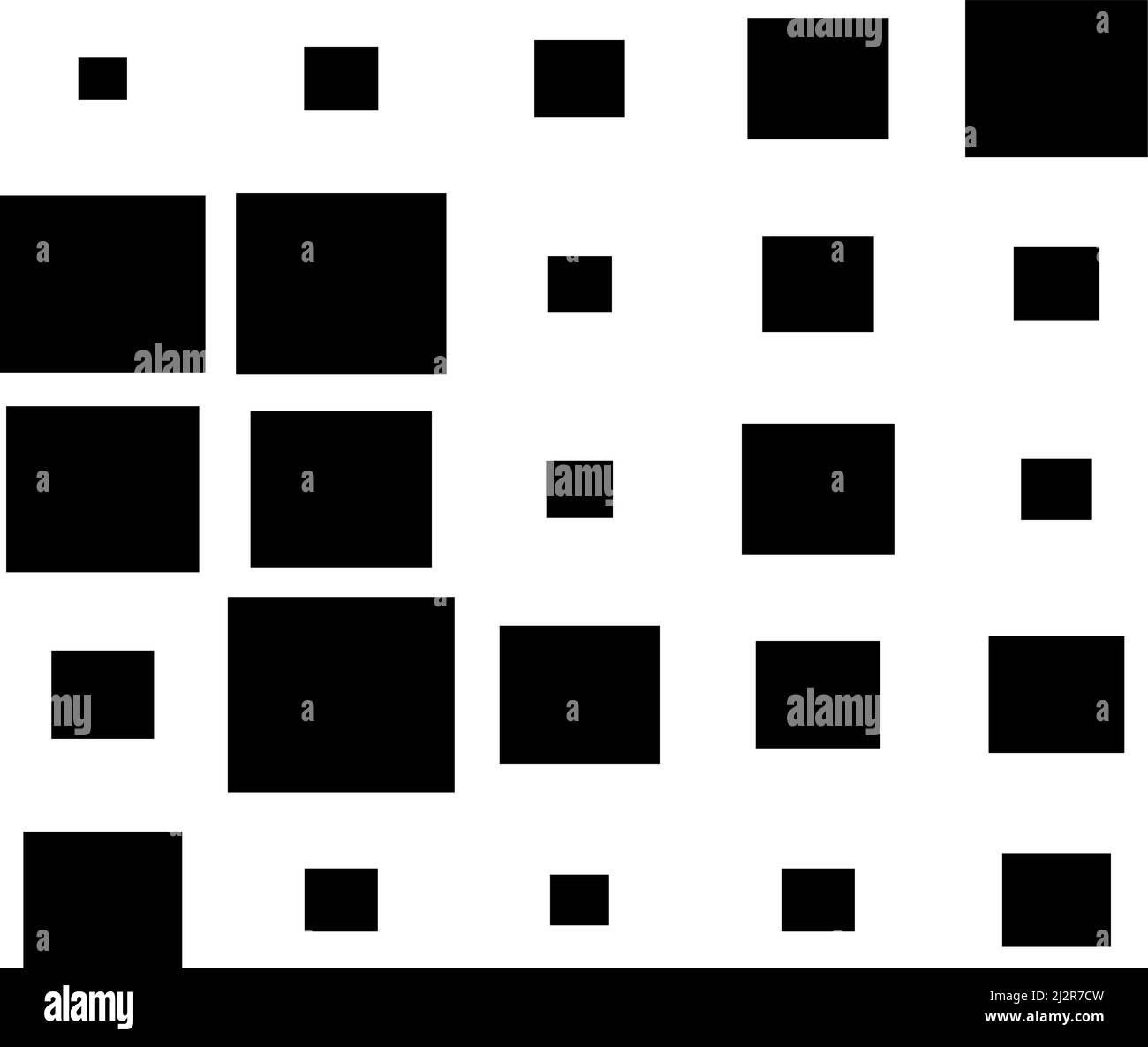 Random squares, rectangles black and white, monochrome geometric ...