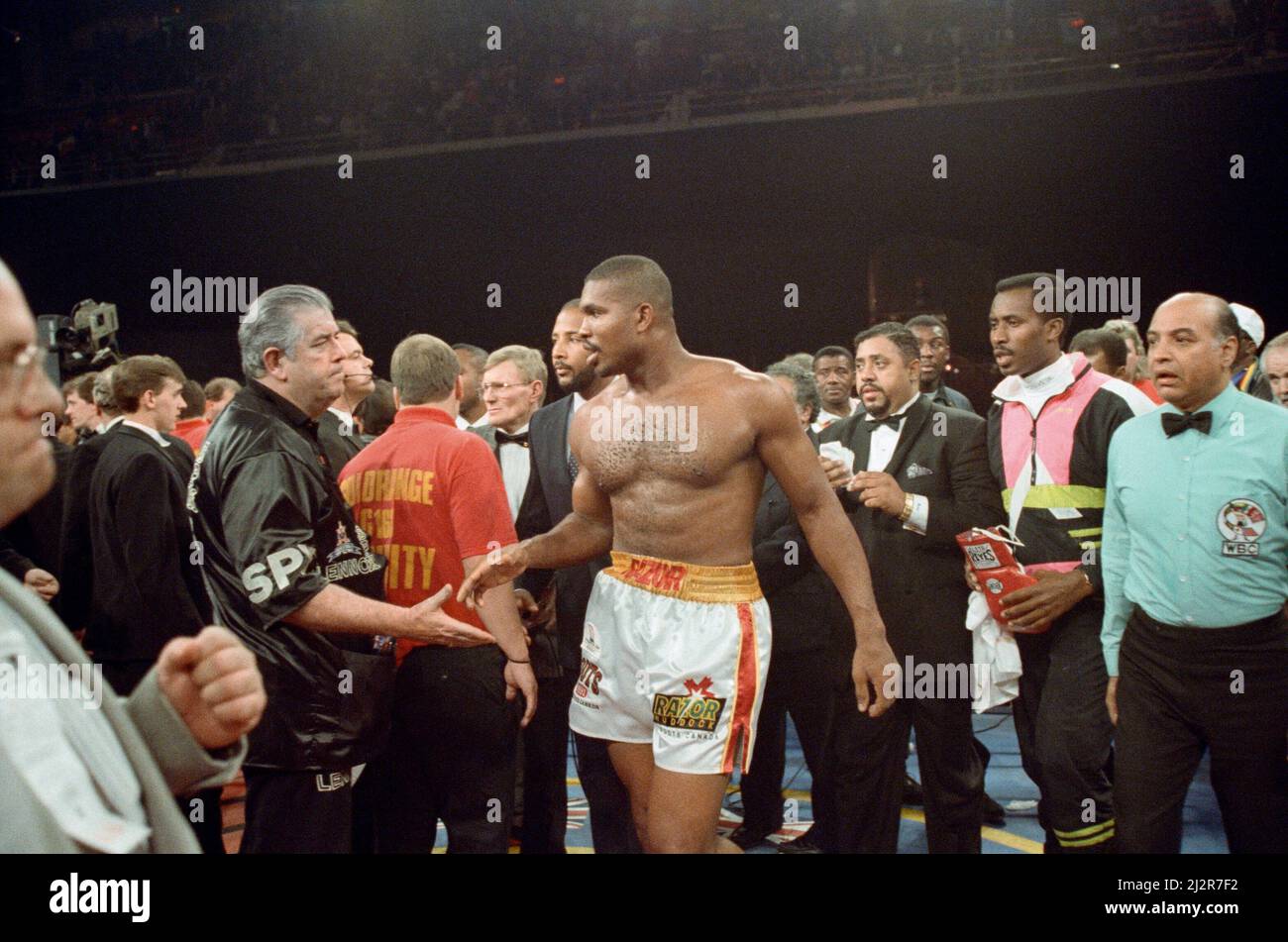 Lennox Lewis vs Donovan “Razor” Ruddock.Lewis retained his British and ...