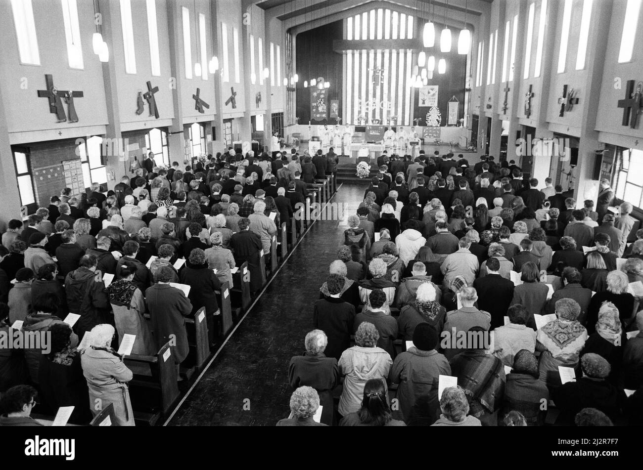 The funeral of James Bulger, Sacred Heart Church, Kirkby. 1st March ...