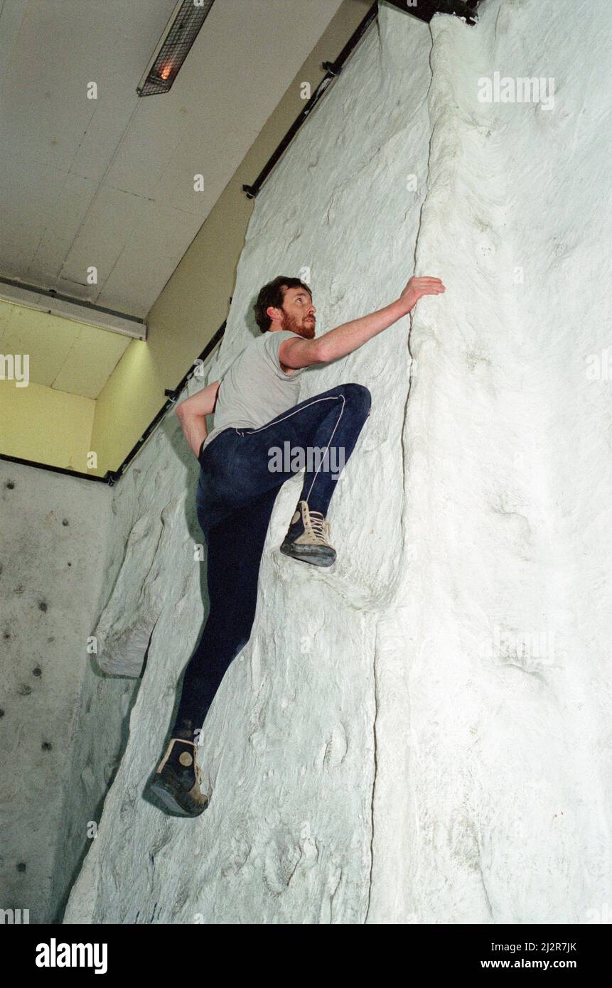 Bob Watkinson on the climbing wall at Billingham Forum. 26th January ...