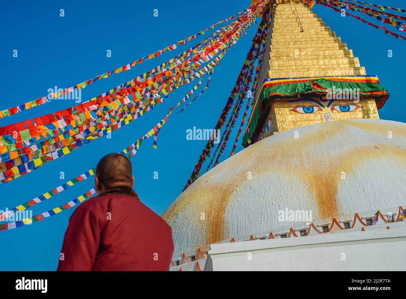 Boudha Stupa also known as Boudhanath Stupa, Kathmandu, Nepal. Boudha ...