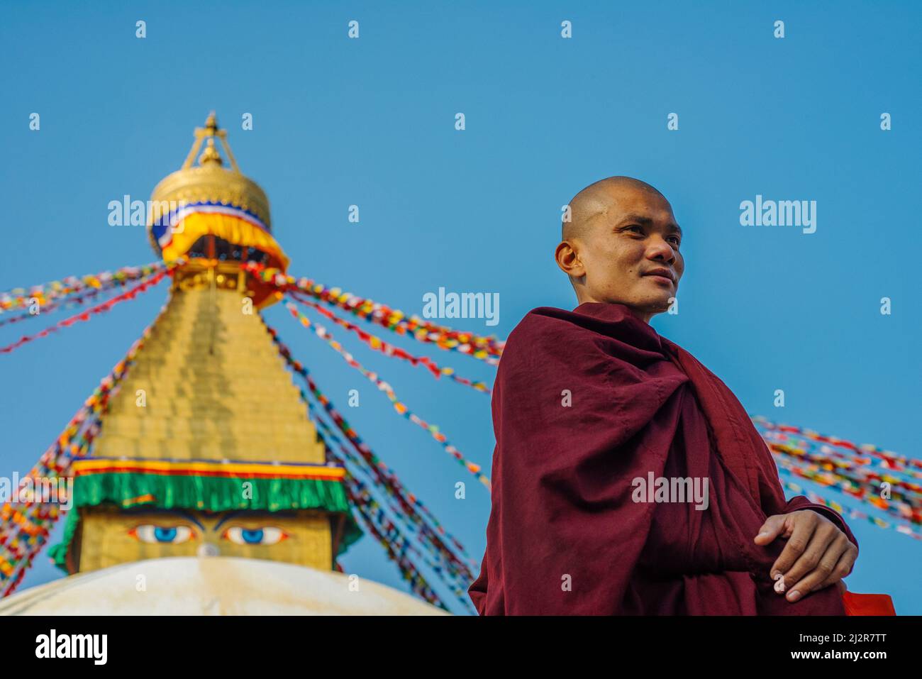 Boudha Stupa also known as Boudhanath Stupa, Kathmandu, Nepal. Boudha ...