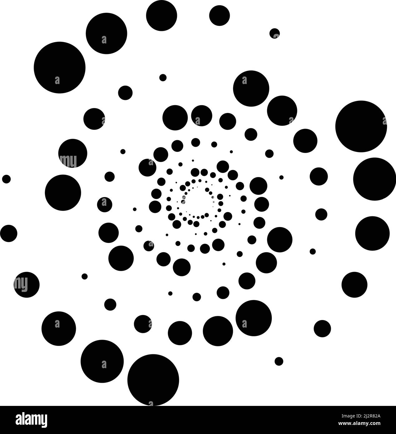 Dotted, dots, circles concentric, radial icon. Spiral, swirl, twirl and ...