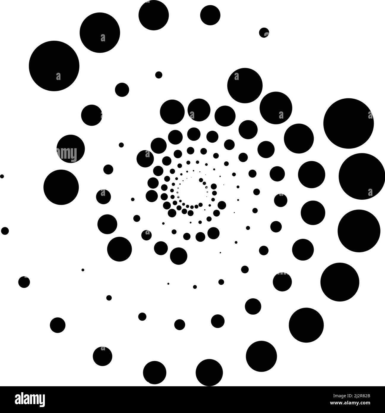 Dotted, dots, circles concentric, radial icon. Spiral, swirl, twirl and ...
