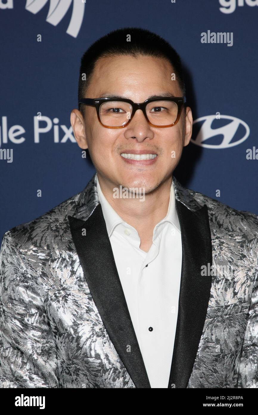 Hank Chen attends the 33rd Annual GLAAD Media Awards on April 02, 2022 ...