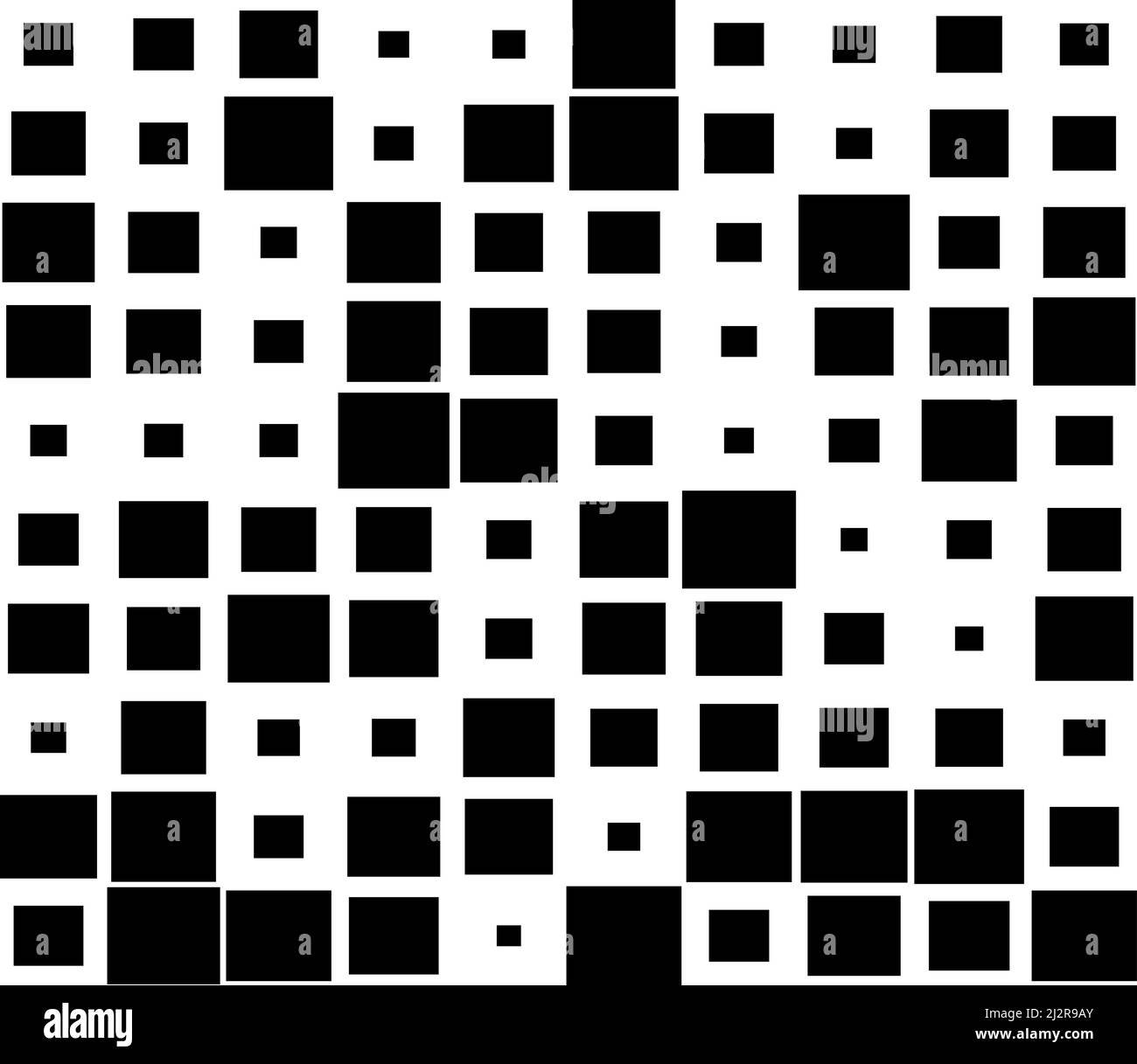 Random squares, rectangles black and white, monochrome geometric ...