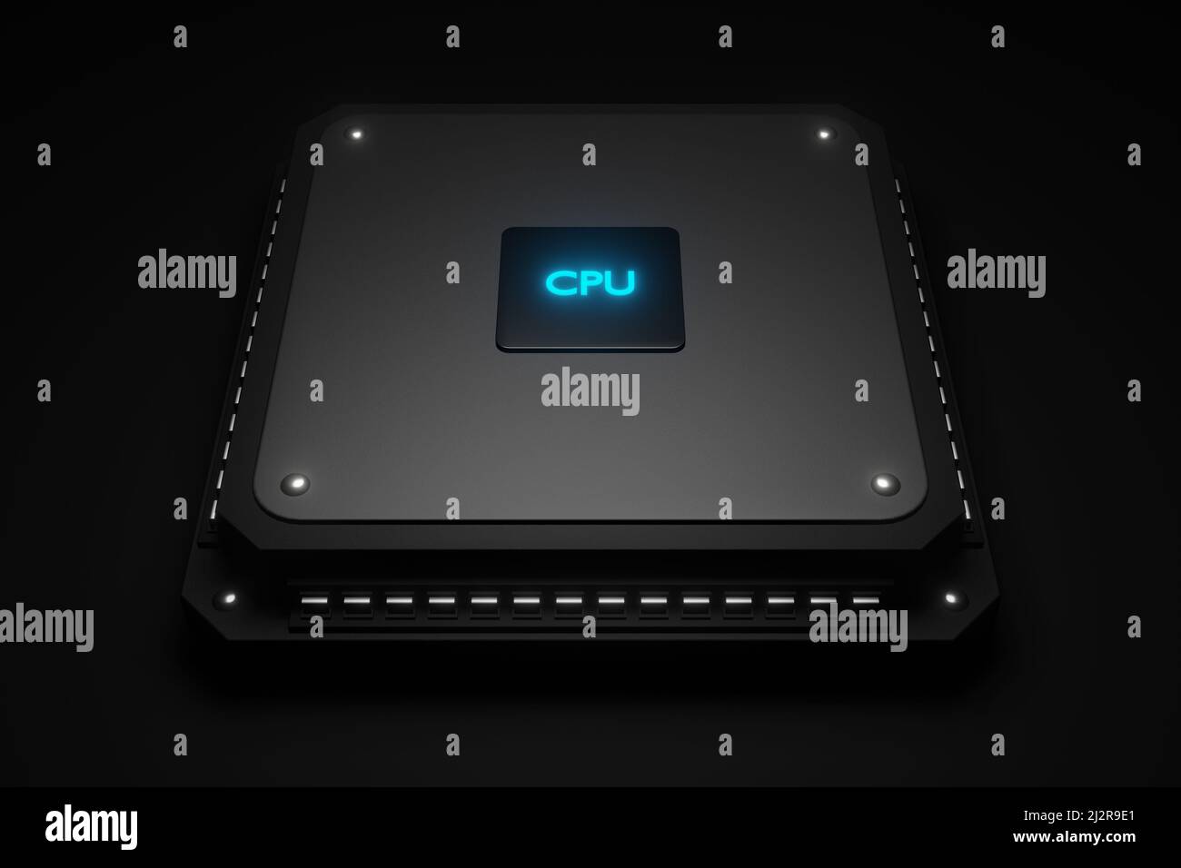 CPU. Control unit.The main computer.Concept.Close-up.3D rendering Stock ...