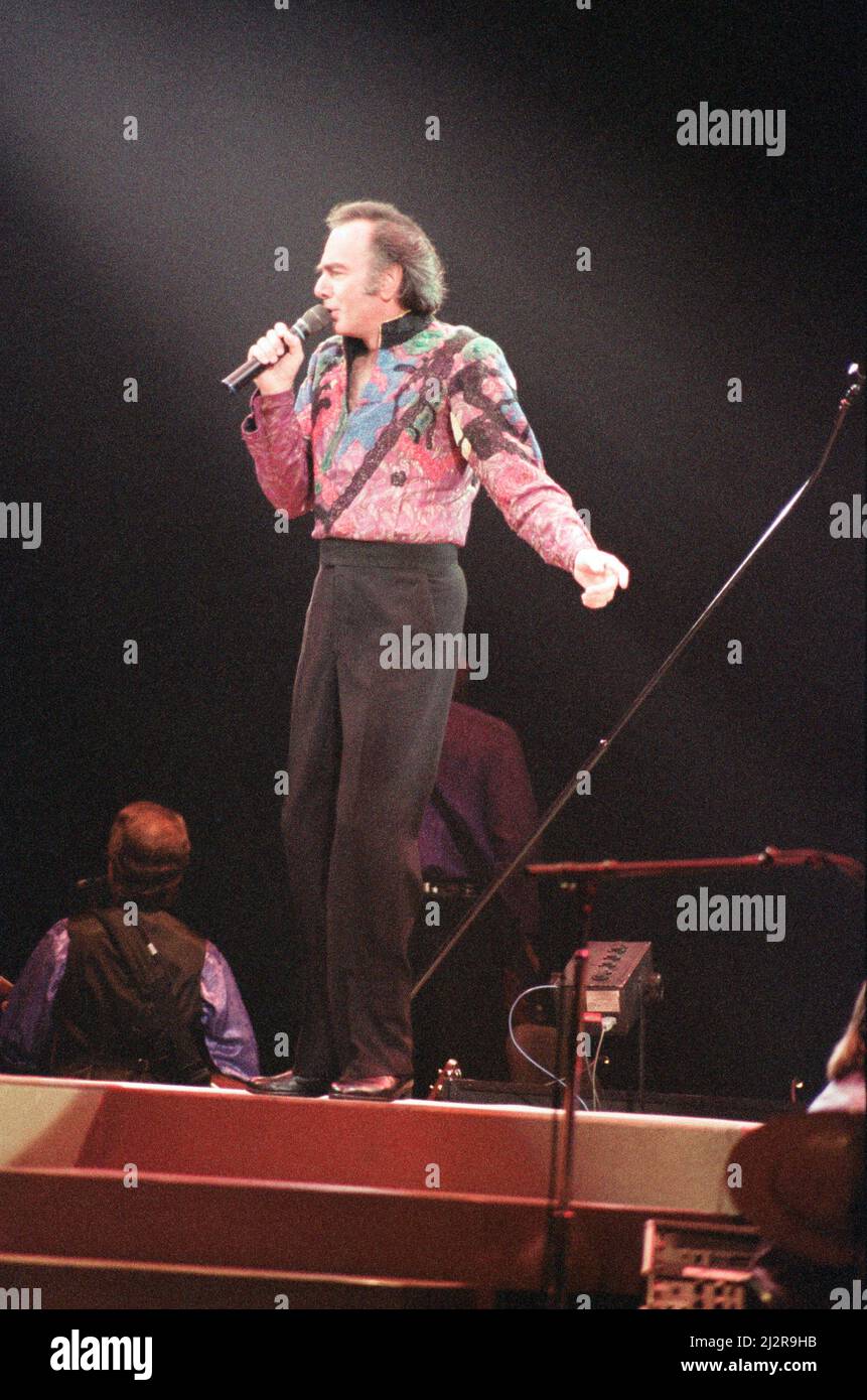 Singer Neil Diamond, pictured in concert at the Birmingham NEC. 11th ...