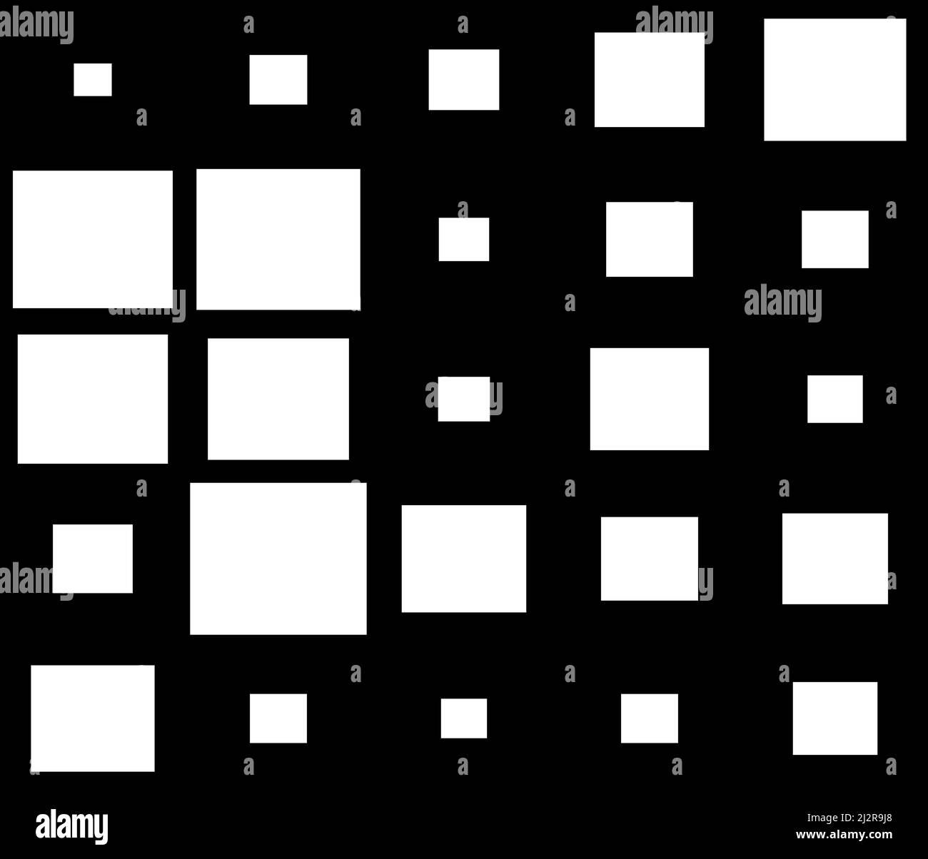 Random squares, rectangles black and white, monochrome geometric ...