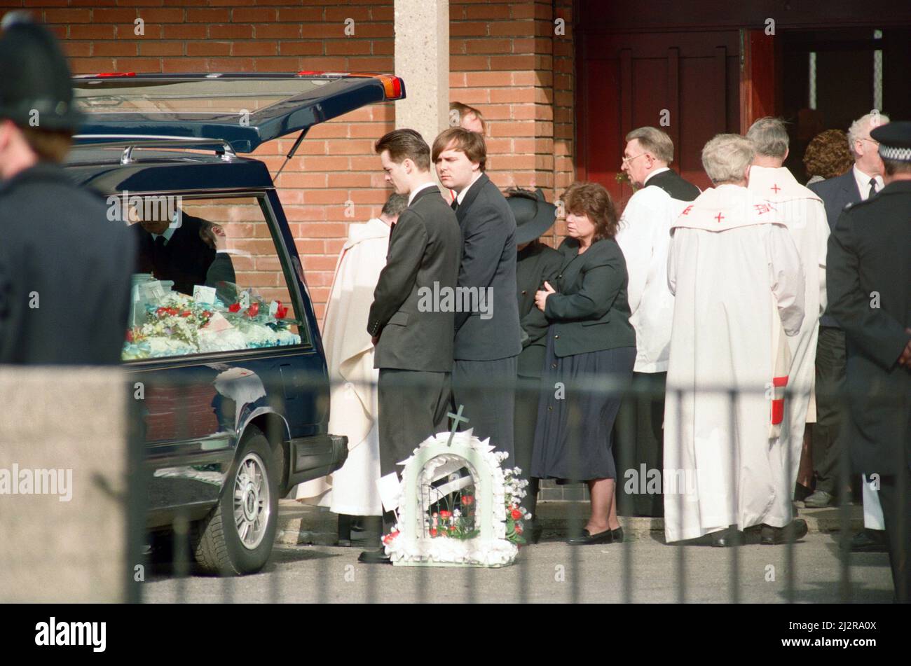 The funeral of James Bulger, Sacred Heart Church, Kirkby. 1st March ...