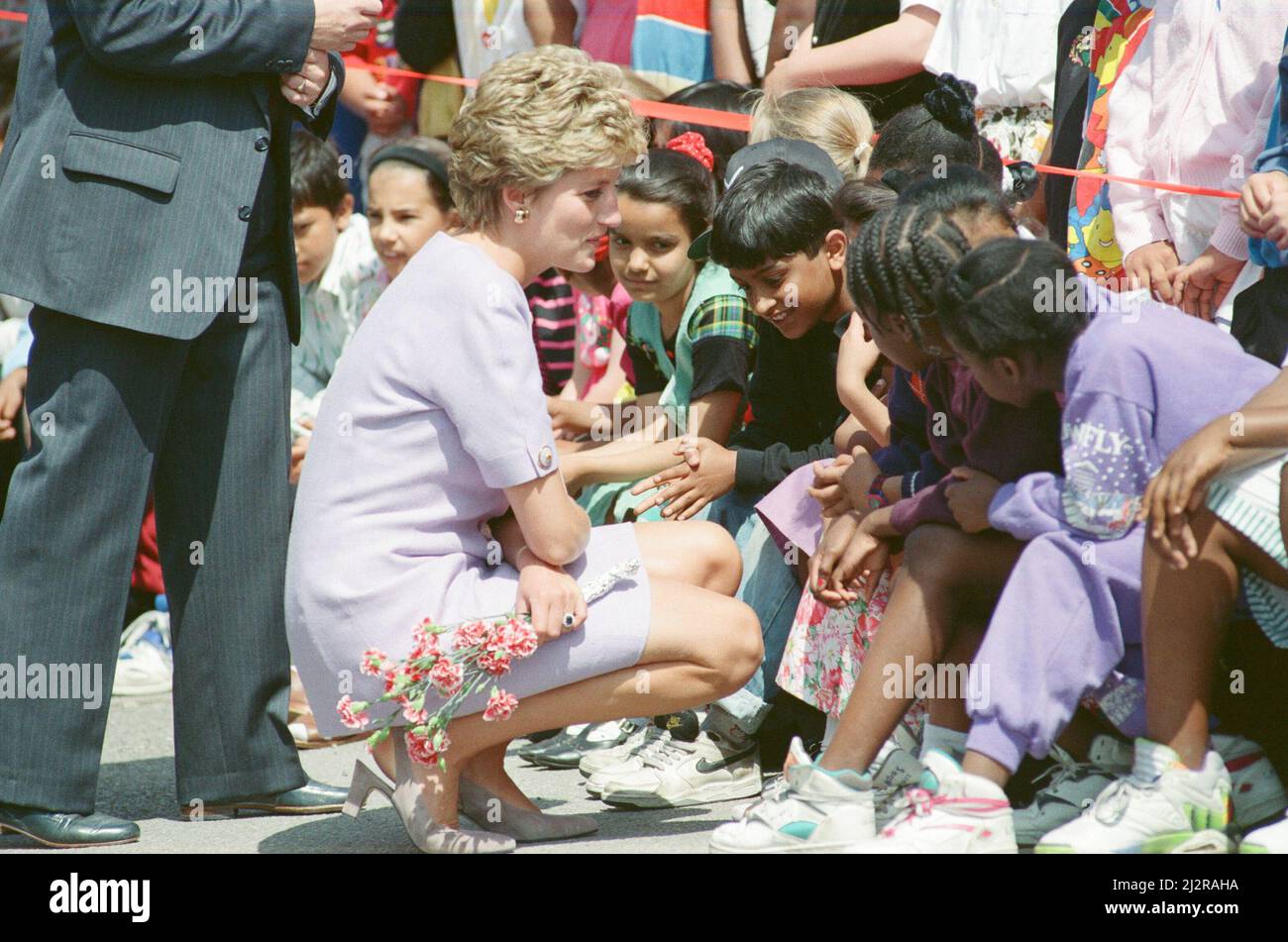 HRH The Princess of Wales, Princess Diana, meets the students and ...