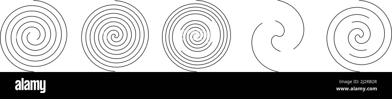 Spirally shape. Swirl, twirl, whirl and twirl vector design element ...