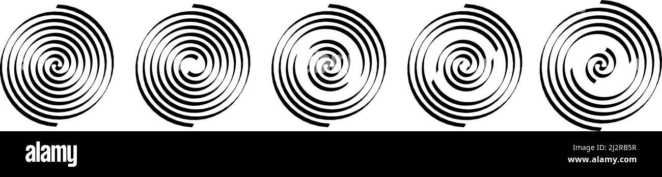 Spirally shape. Swirl, twirl, whirl and twirl vector design element ...