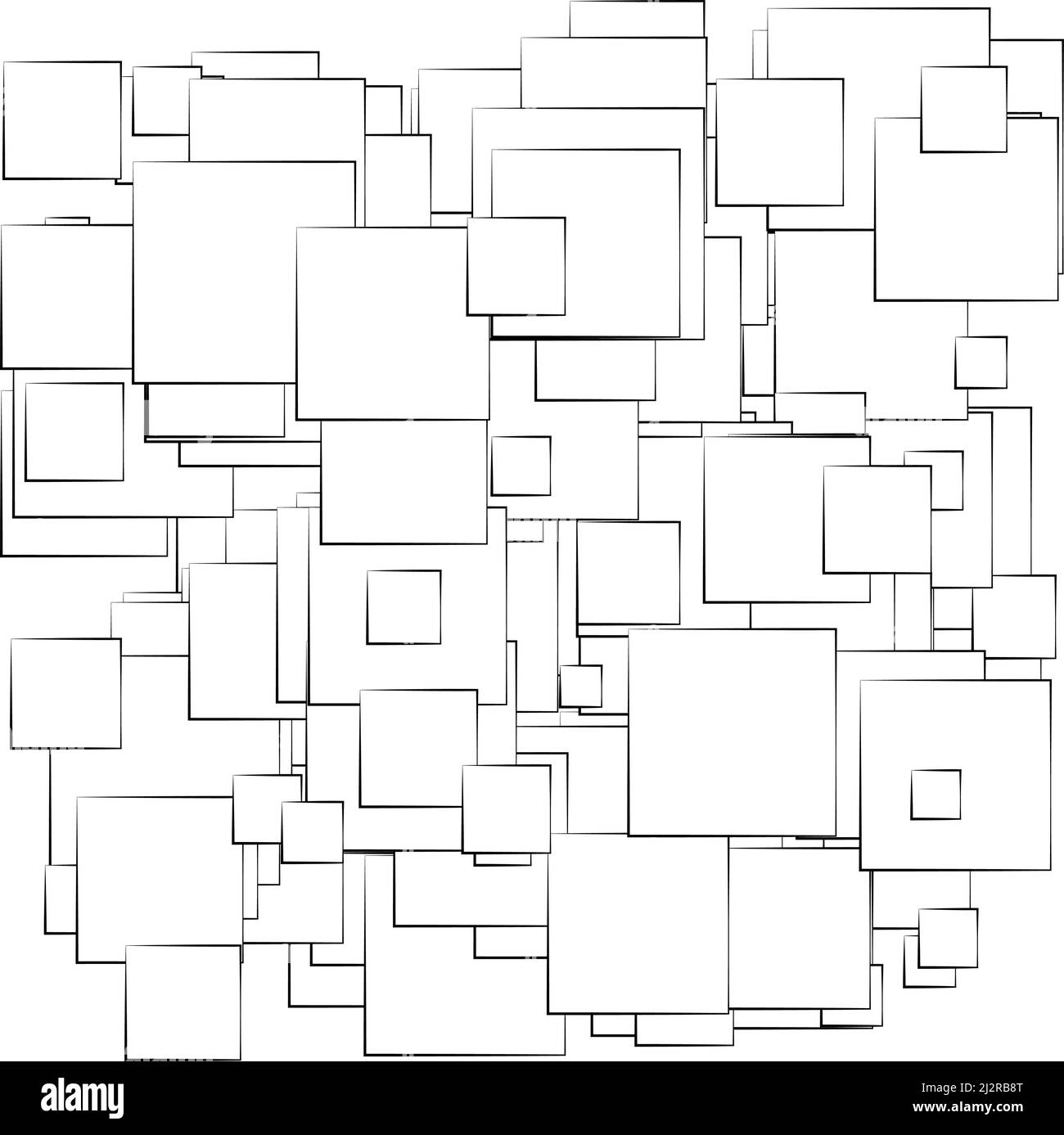 Random, scattered squares pattern, texture element. Randomness concept ...