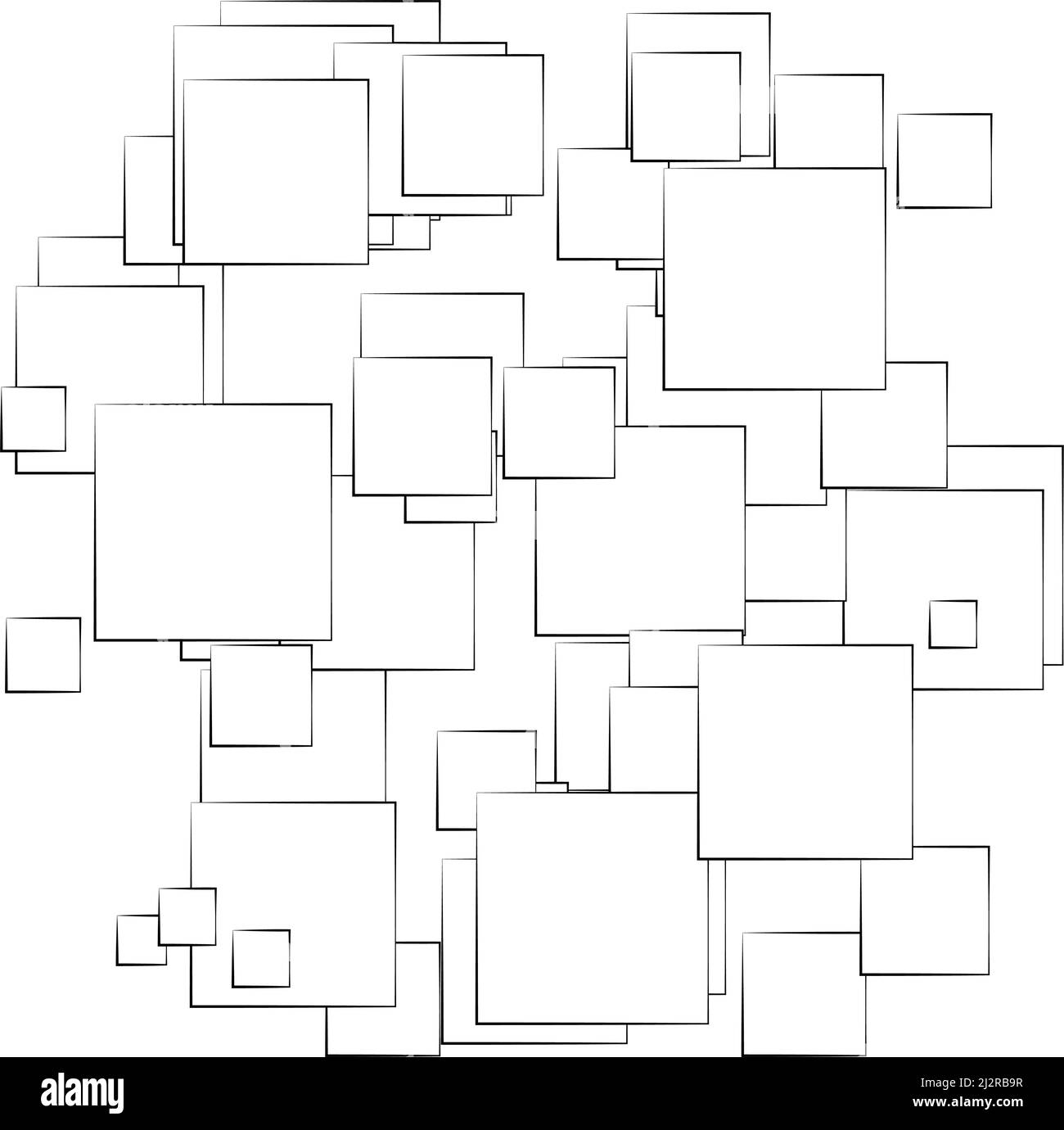 Random, scattered squares pattern, texture element. Randomness concept ...