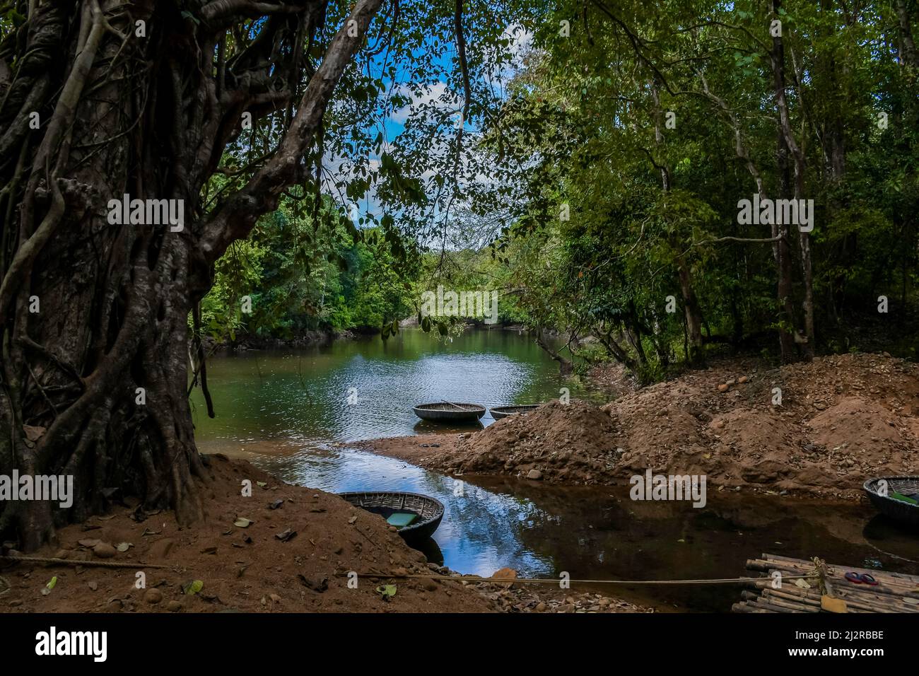 Kerala bowl boat ride experiance in Konni India Stock Photo - Alamy