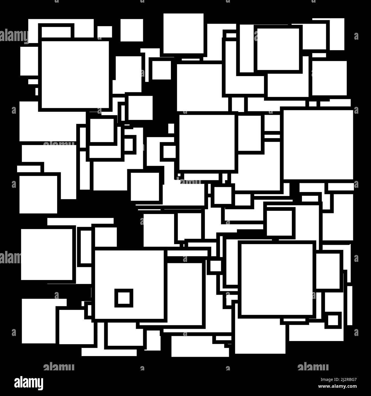 Random, scattered squares pattern, texture element. Randomness concept ...