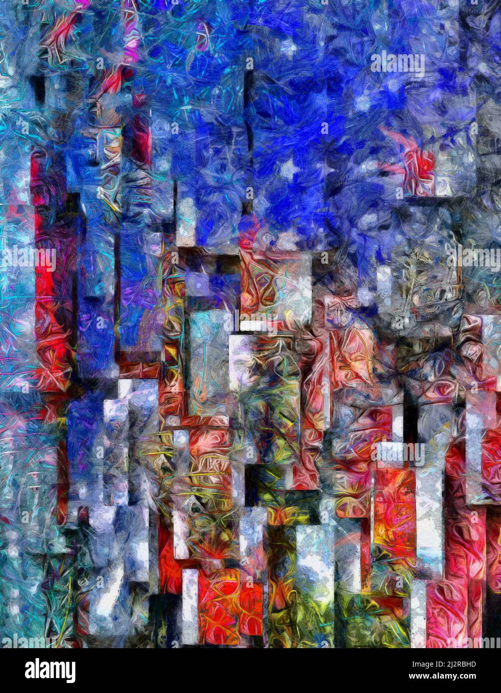 Abstract art in US colors. 3D rendering Stock Photo - Alamy