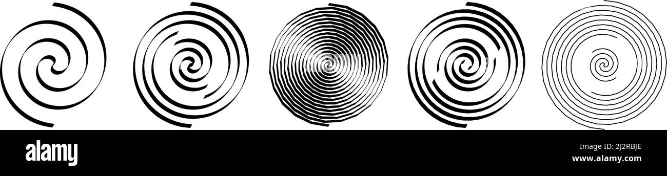 Spirally shape. Swirl, twirl, whirl and twirl vector design element ...