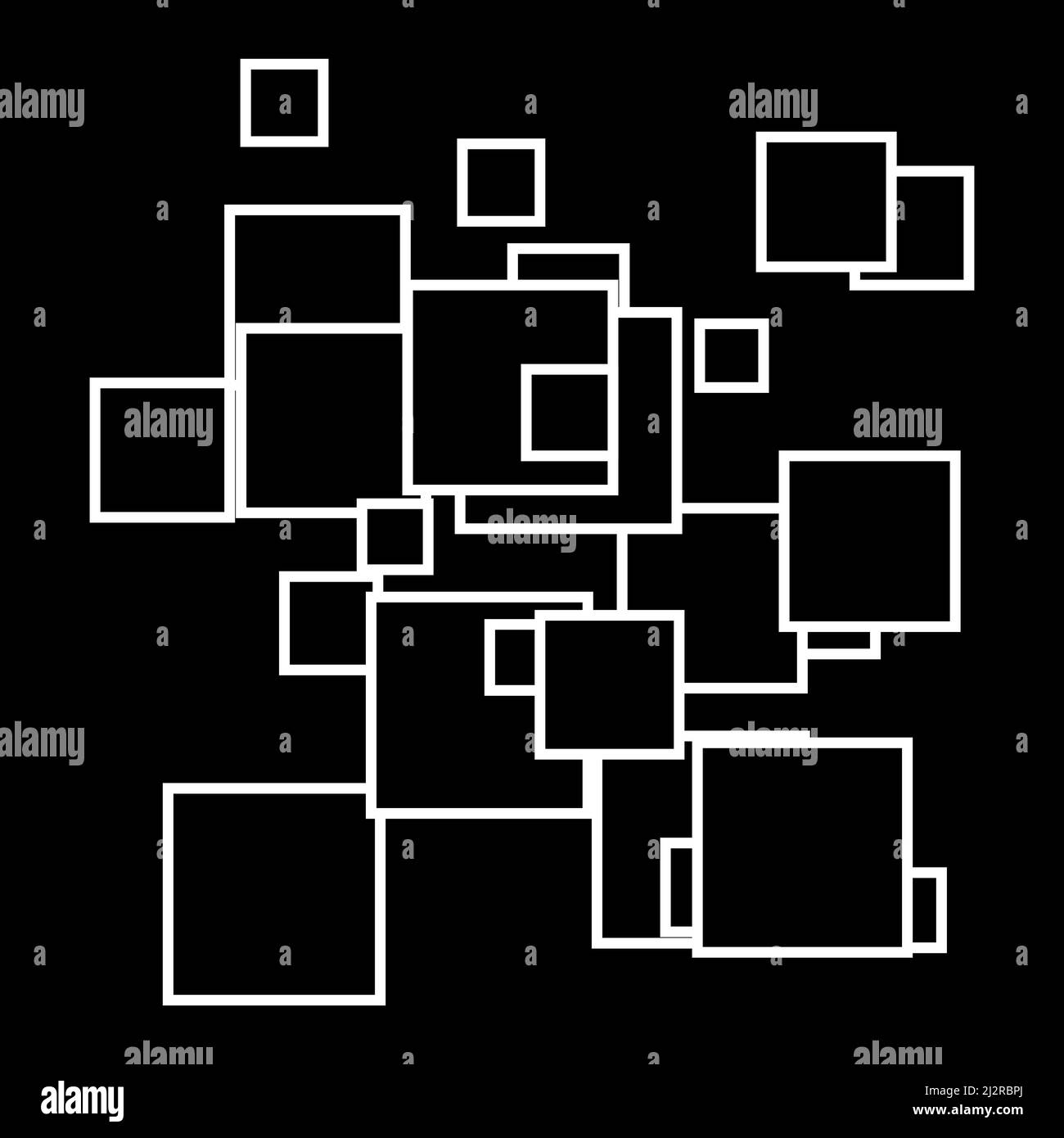 Random, scattered squares pattern, texture element. Randomness concept ...