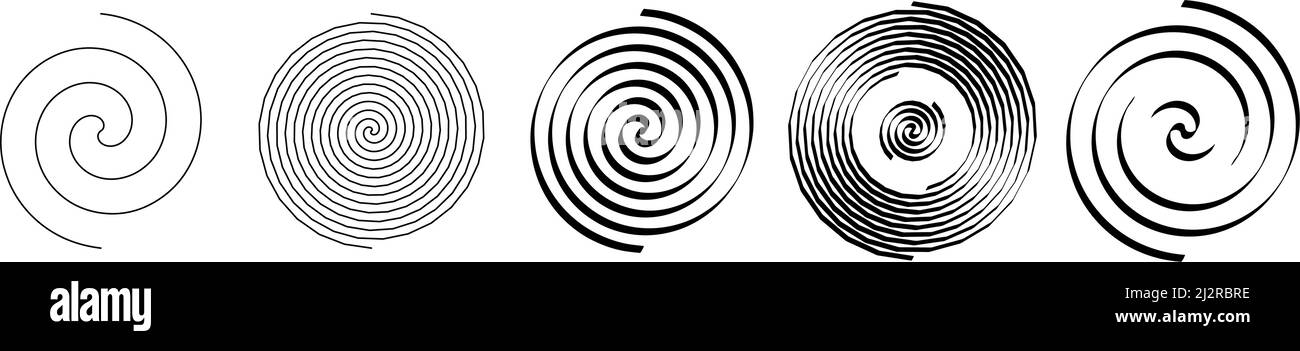 Spirally shape. Swirl, twirl, whirl and twirl vector design element ...