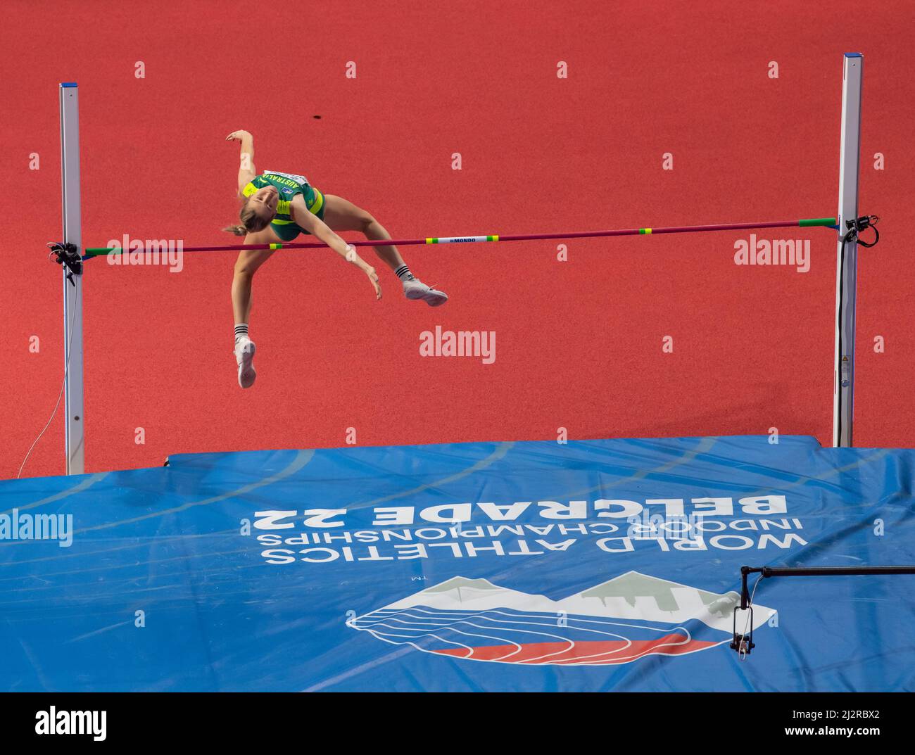 Eleanor Patterson AUS competing in the women’s high jump on Day Two of ...